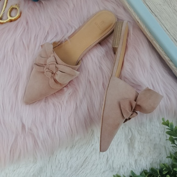 bill blass | Shoes | Bill Blass Nude Rose Flat Mules Double Knot | Poshmark
